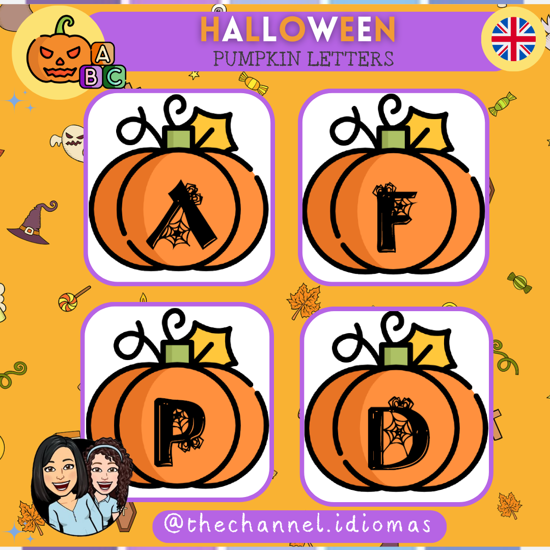 Halloween – Pumpkin Letters – Colour | Kumubox.com