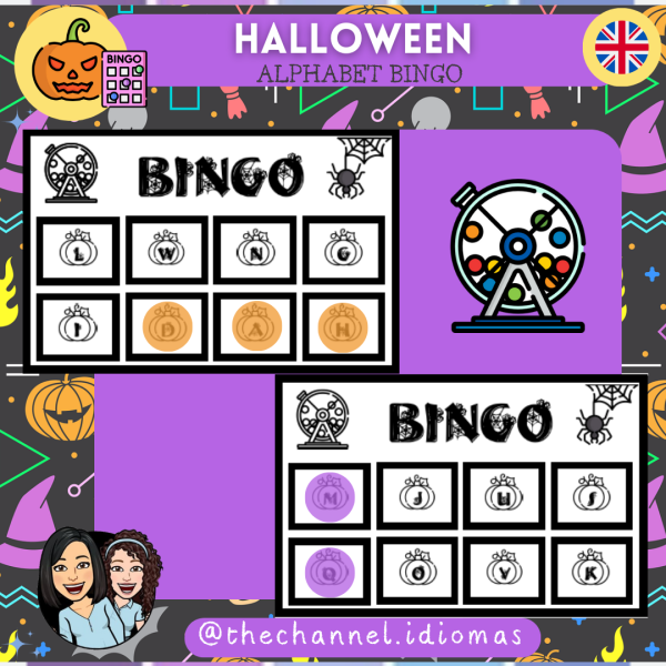 Halloween – Alphabet Bingo – B&W | Kumubox.com