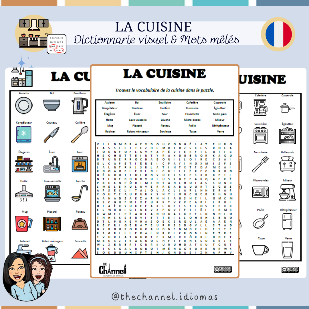 La Cuisine – Dictionnaire Visuel & Mots Mêlés | Kumubox.com